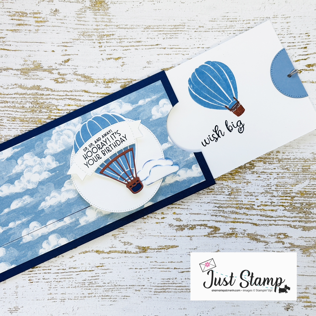 Slider Card Hot Air Balloon copy - Just Stamp